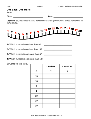 Year 1 Maths Home Learning Pack including (39 sheets) Answers and ...
