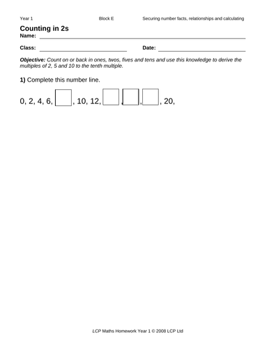 Year 1 Maths Home Learning Pack including (39 sheets) Answers and ...