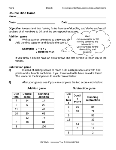 Year 2 Maths Home Learning Pack ( 39 sheets) including Parental ...