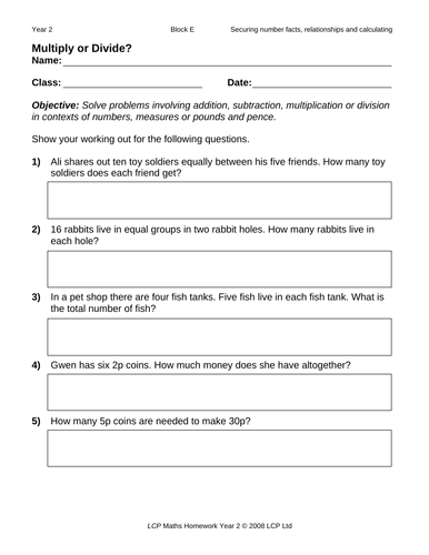 Year 2 Maths Home Learning Pack ( 39 sheets) including Parental ...