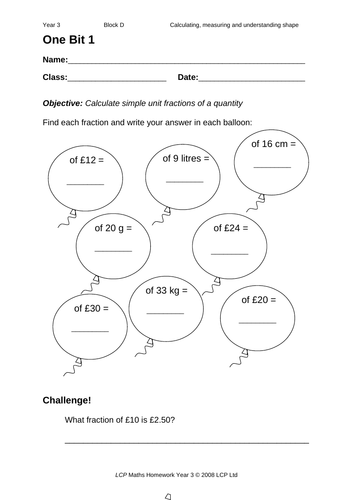 Year 3 Maths Home Learning Pack (45 sheets) including Answers and ...