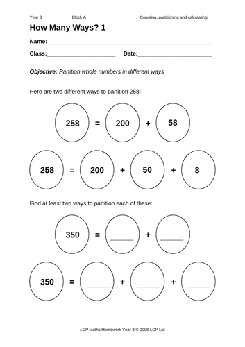Year 3 Maths Home Learning Pack (45 sheets) including Answers and ...