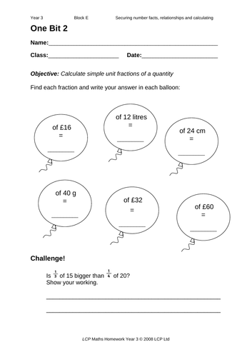 Year 3 Maths Home Learning Pack (45 sheets) including Answers and ...
