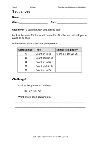 Year 3 Maths Home Learning Pack (45 sheets) including Answers and ...
