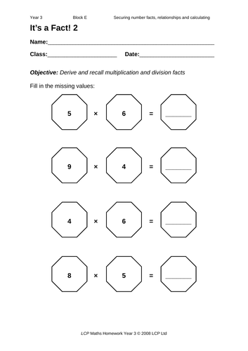 Year 3 Maths Home Learning Pack (45 sheets) including Answers and ...