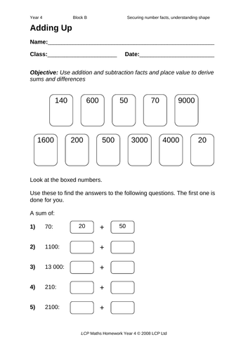 Year 4 Maths Home Learning Pack (40 sheets) including Parental Guidance ...