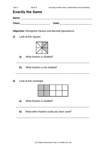 Year 4 Maths Home Learning Pack (40 sheets) including Parental Guidance ...
