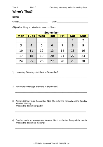 Year 5 Maths Home Learning (56 sheets) includes Answers and Parental ...