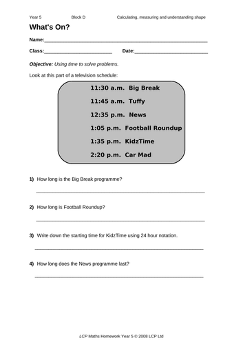 Year 5 Maths Home Learning (56 sheets) includes Answers and Parental ...