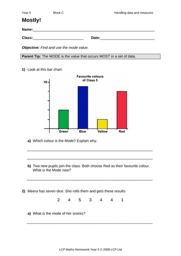 Year 5 Maths Home Learning (56 sheets) includes Answers and Parental ...