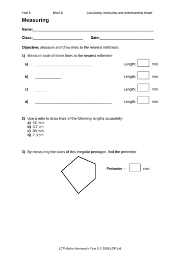 Year 5 Maths Home Learning (56 sheets) includes Answers and Parental ...