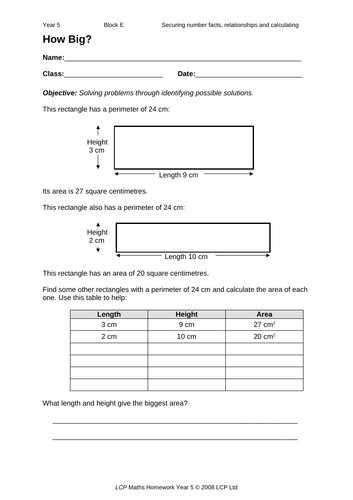 Year 5 Maths Home Learning (56 sheets) includes Answers and Parental ...