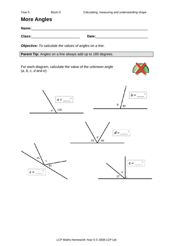 Year 5 Maths Home Learning (56 sheets) includes Answers and Parental ...