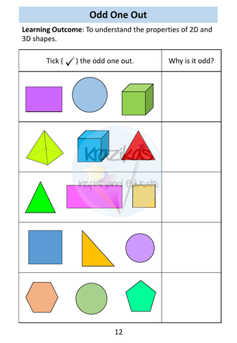 Shape and Space Workbook - AQA Entry Level 2 Maths | Teaching Resources