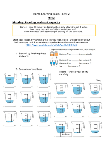 Year 2 Home Learning Pack Maths 2 | Teaching Resources