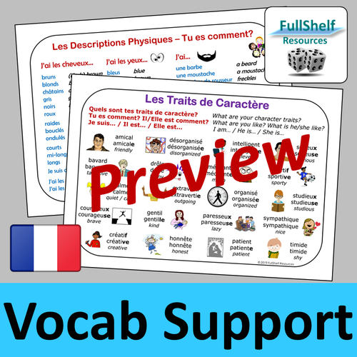 Describing People in French Activities | Teaching Resources