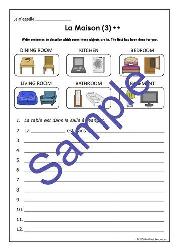 French House La Maison Worksheets | Teaching Resources
