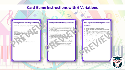 Music Time Signature Matching Card Game | Teaching Resources