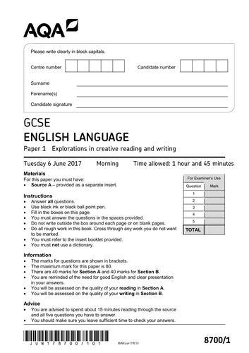 Englih Language P1 Section A - Rosabell | Teaching Resources