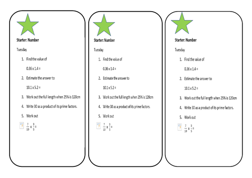 Number Drills- 20 days/ KS3/4 (inc ans) | Teaching Resources
