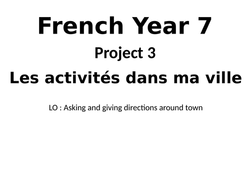French Year 7 En Ville Town - Home learning - 4 weeks | Teaching Resources