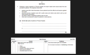 LO1- health and social care R021 Exam questions | Teaching Resources