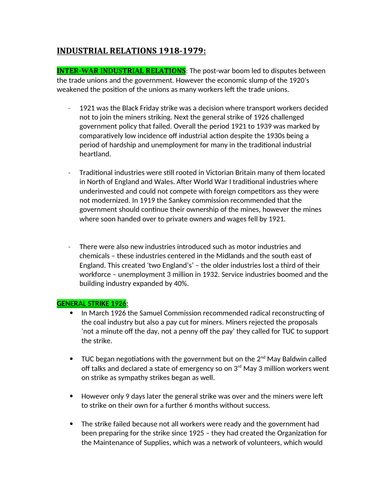 HISTORY EDEXCEL A-LEVEL BRITAIN TRANSFORMED REVISION RESOURCE 1918-1979 ...