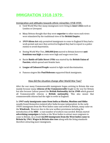 HISTORY EDEXCEL A-LEVEL BRITAIN TRANSFORMED REVISION RESOURCE 1918-1979 ...