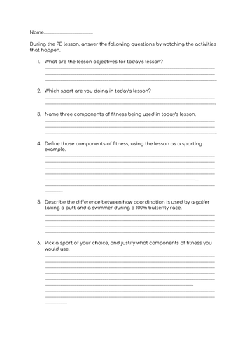 PE Non Participation | Teaching Resources