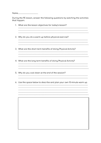 PE Non Participation | Teaching Resources