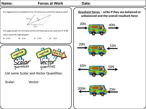 KS4 Revision Worksheets: Forces at Work | Teaching Resources