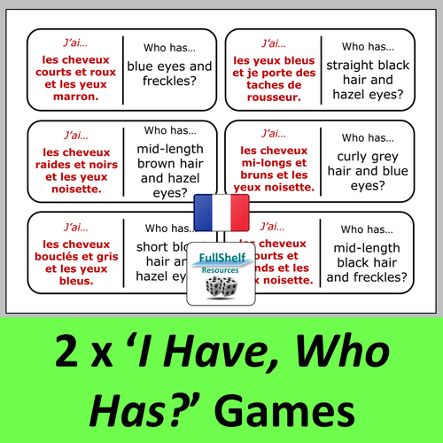French Physical Descriptions Games | Teaching Resources