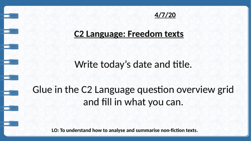 Component 2 English Language | Teaching Resources