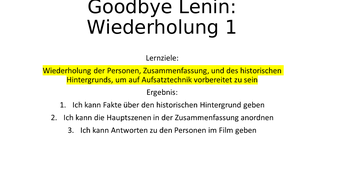 Good bye Lenin! Revision 1 AQA A LEVEL GERMAN | Teaching Resources