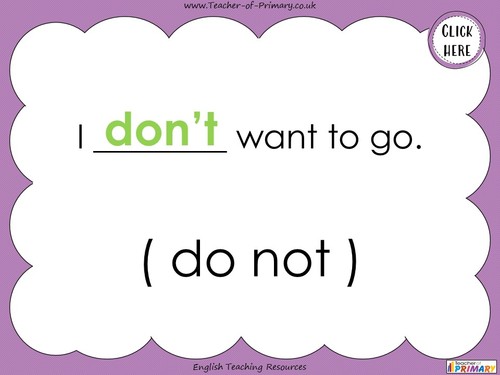 Contractions - Year 2 | Teaching Resources