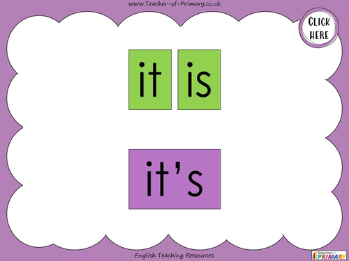 Contractions - Year 2 | Teaching Resources