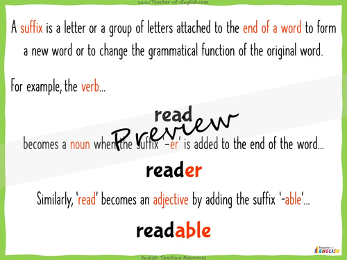 Developing Reading Skills - Suffixes | Teaching Resources