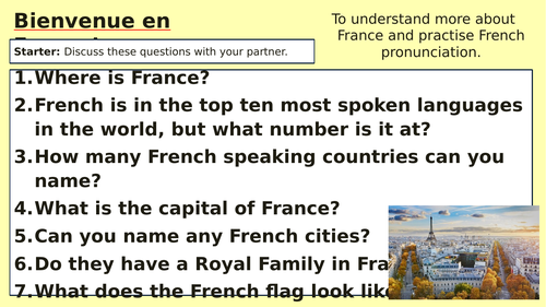 Introductory Lesson for French | Teaching Resources
