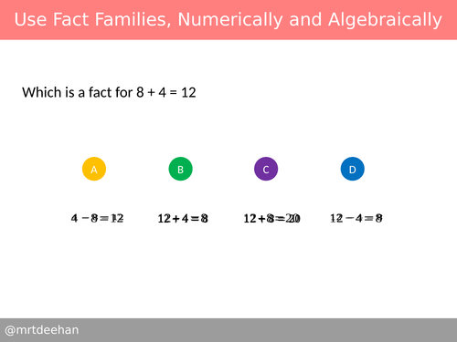 Understand and Use Fact Families Diagnostic Questions | Teaching Resources