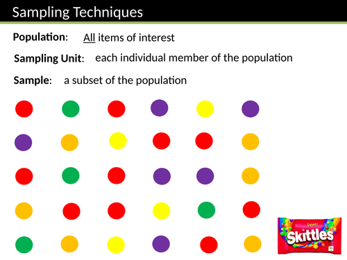 Sampling Techniques using Skittles (Year 12 Maths) | Teaching Resources