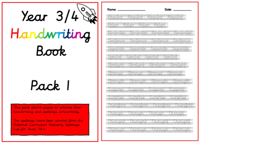 Year 3 and 4 Handwriting and Spelling Booklet | Teaching Resources