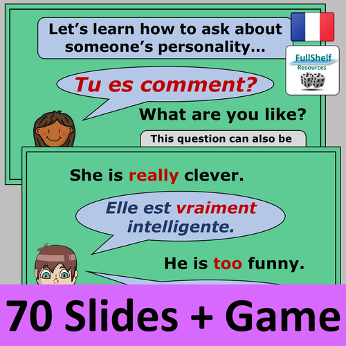 French Character Descriptions | Teaching Resources
