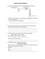 REACTIVITY SERIES WORKSHEET 5 WITH ANSWERS | Teaching Resources