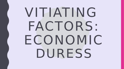 OCR LAW 2017 Spec. Unit 3 – Vitiating factors | Teaching Resources