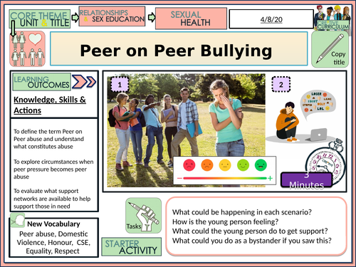 Peer on Peer Abuse Bullying - PSHE + RSE | Teaching Resources