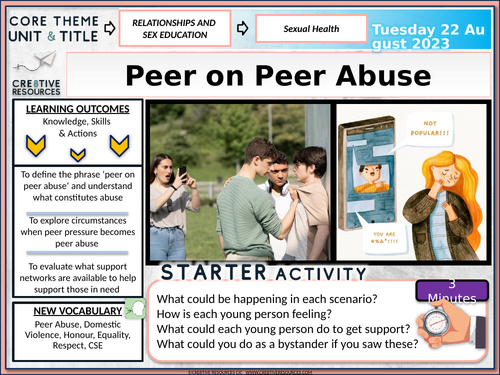 Peer on Peer Abuse Bullying - PSHE + RSE | Teaching Resources