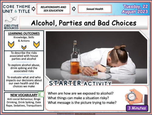 Alcohol + Parties + Bad Choices - PSHE | Teaching Resources
