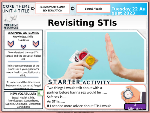 Bacterial Viral + Parasitic STI's - PSHE | Teaching Resources