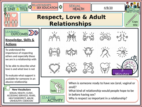 Respect Love + Relationships - PSHE | Teaching Resources