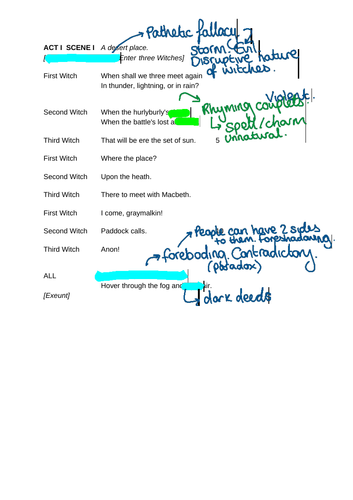Macbeth Act 1 Annotations | Teaching Resources Macbeth Act 1 Annotations | Teaching Resources